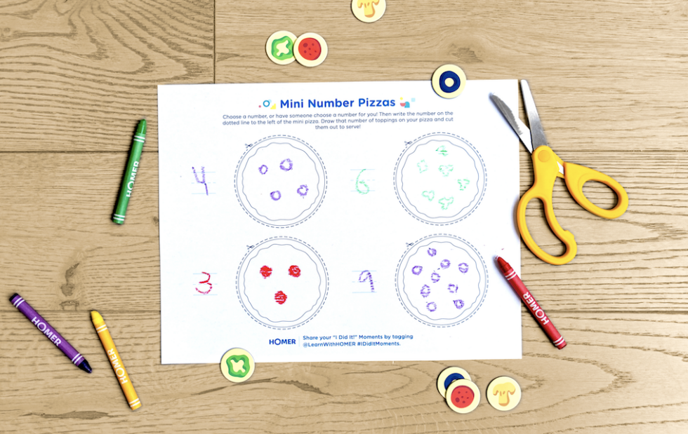Mini Number Pizzas Printable! - Begin Learning