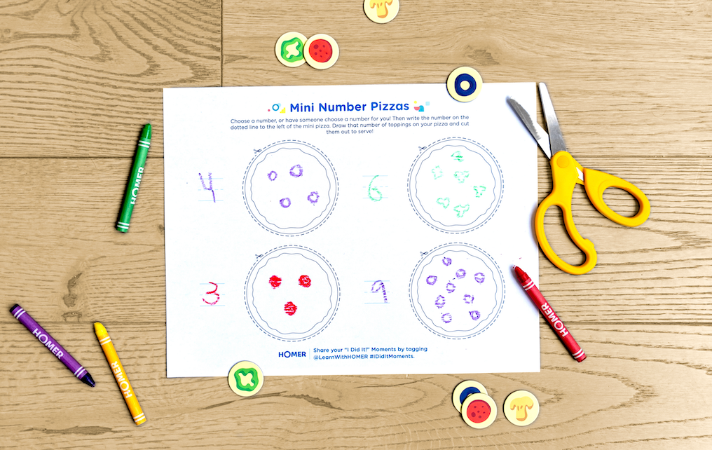 Mini Number Pizzas Printable! - Begin Learning