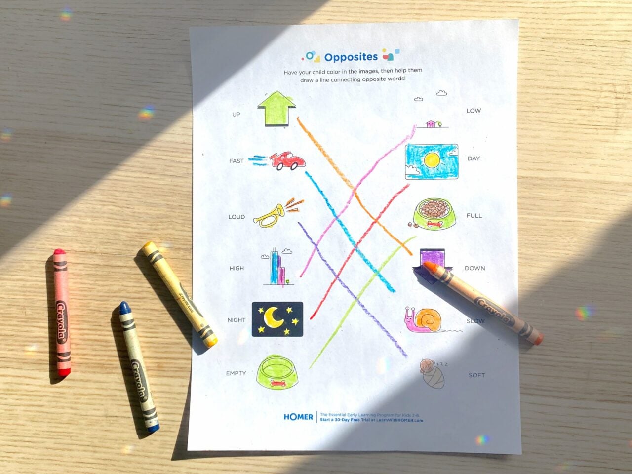 Opposites Printable - Begin Learning