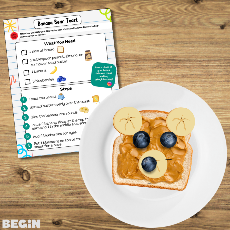 Banana Bear Toast Recipe - A Fun Snack for Preschoolers