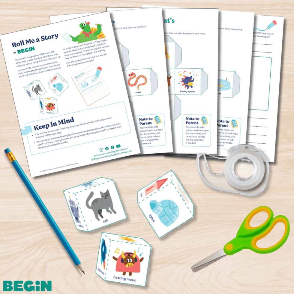 Roll Me a Story Printable Activity