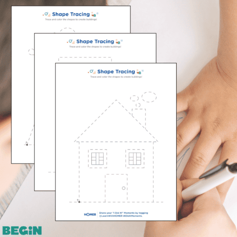 Free Shape Tracing Worksheet for Kids (Ages 2-5) | Free Printable