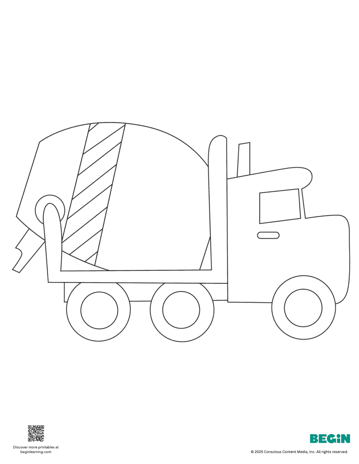 Free Printable Cement Truck Coloring Pages | Begin Learning