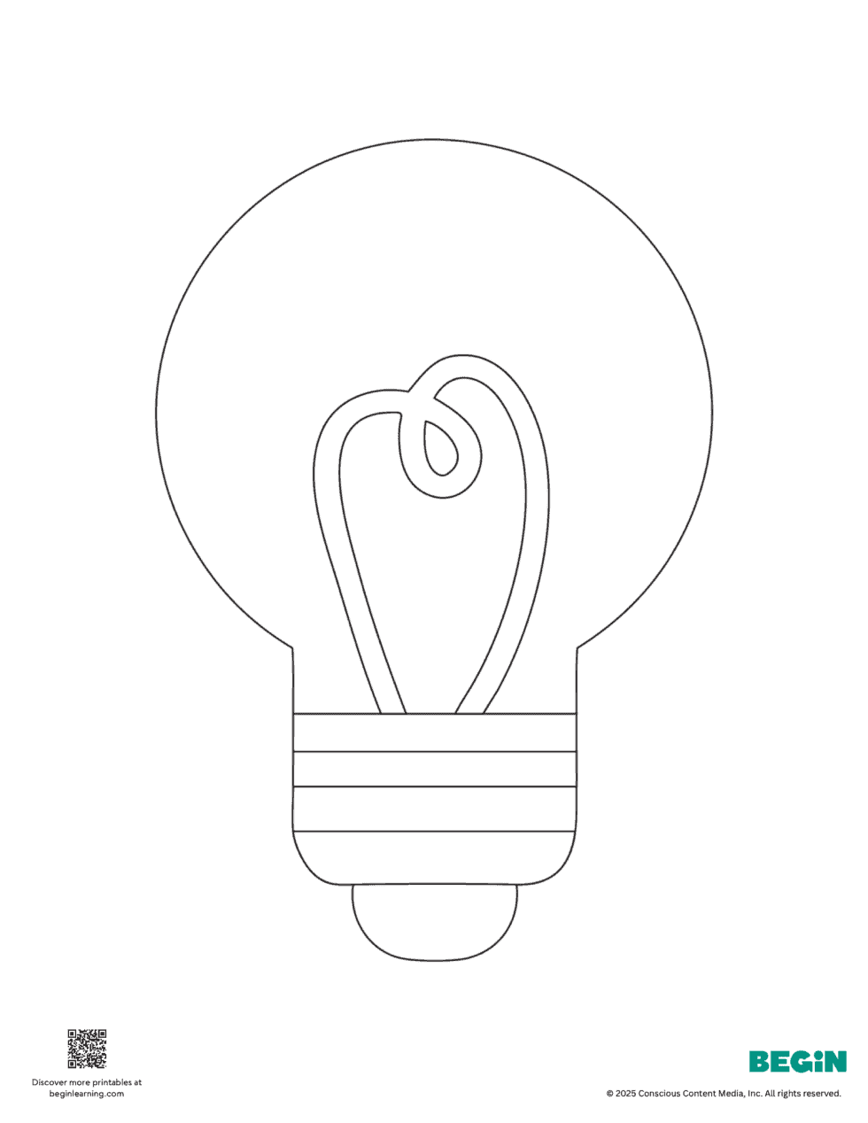 Free Printable Light Bulb Coloring Pages | Begin Learning
