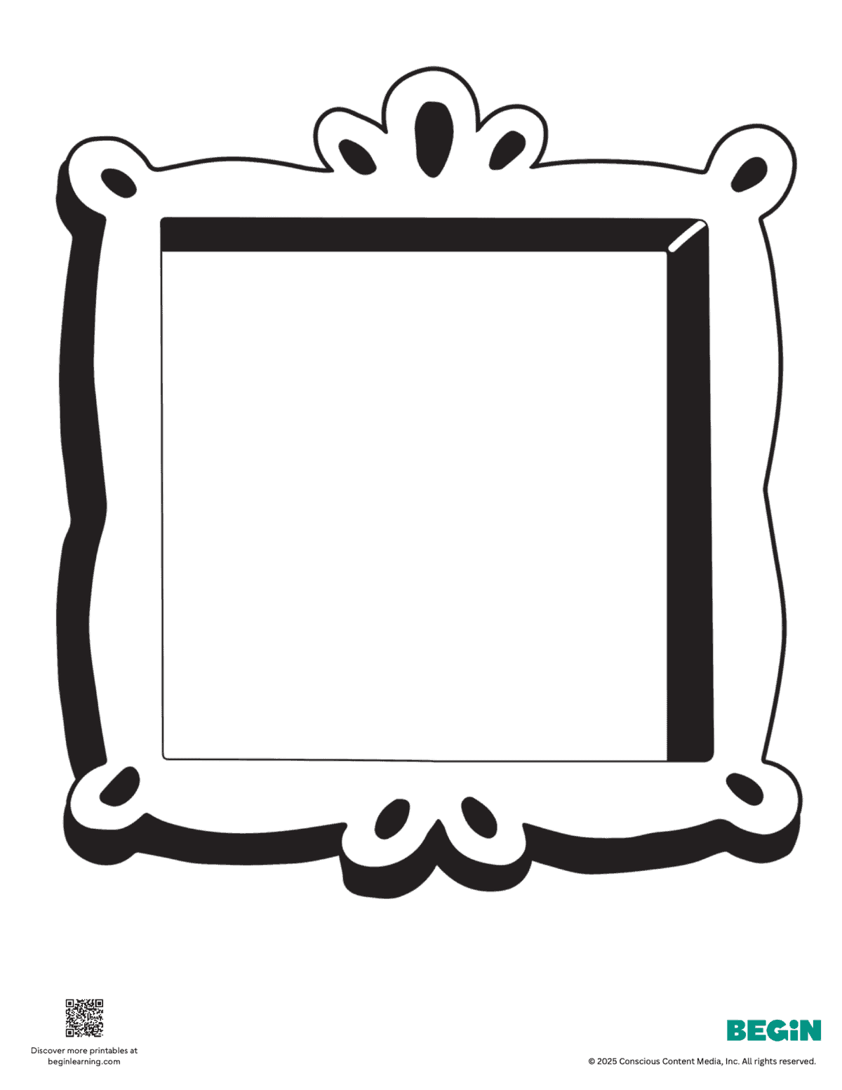 Free Printable Picture Frame Coloring Pages For Kids | Begin Learning